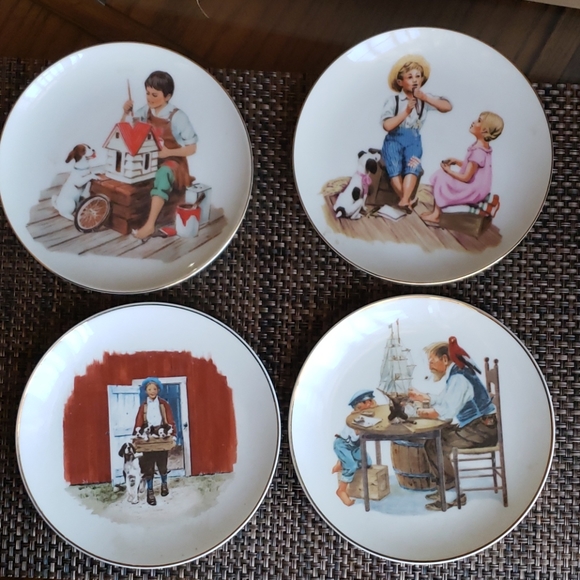 Norman Rockwell | Accents | Norman Rockwell 8s Gold Plated Plate ...